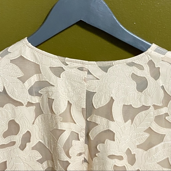 iRoo | Tops | Iroo Long Line Cardigan Mesh Faux Leather Trim Floral ...